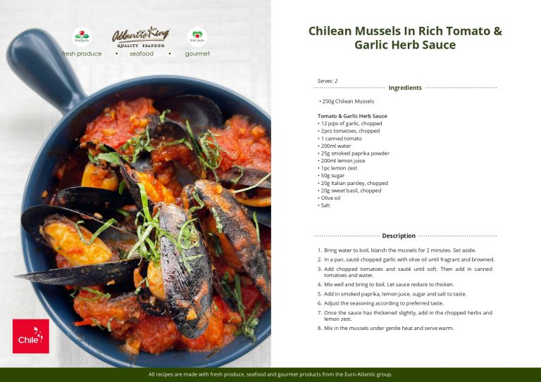 Chilean Mussels in Rich Tomato & Garlic Herb Sauce • Euro-Atlantic